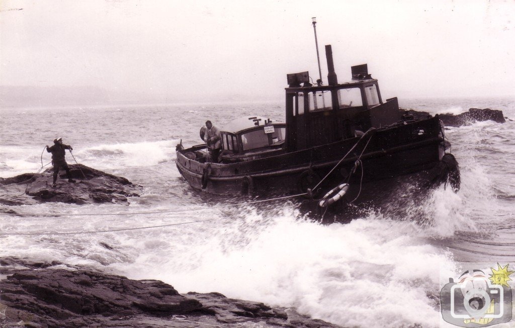 Ex Naval launch on Battery Rocks | Picture Penzance archives